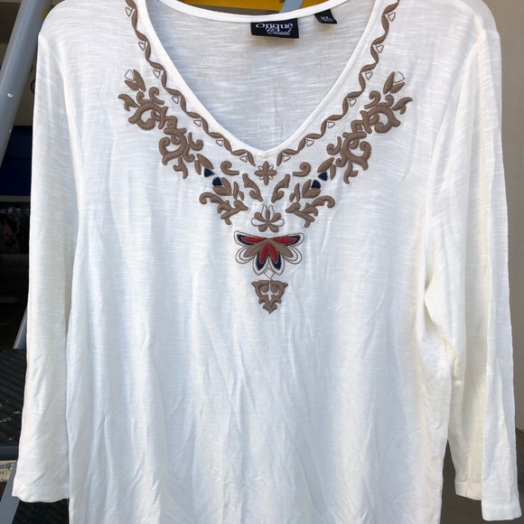 Tops | Onque Xl Light Weight Tunic With Embroidered | Poshmark